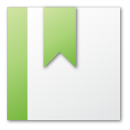 green, bookmark icon