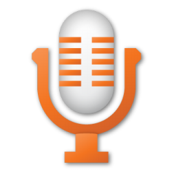 Orange, red, Microphone icon