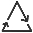 re, triangle, cycle icon