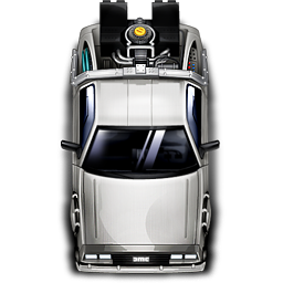 Delorean, time machine icon