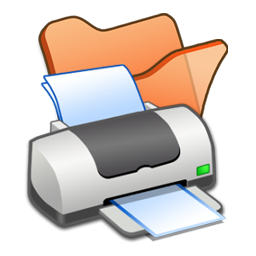 printer, Folder, Orange icon
