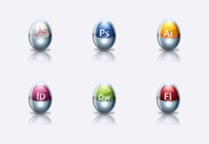 Glossy icon set for Adobe apps