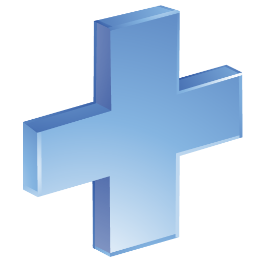 Blue, plus icon