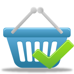 shopping, Basket, Accept icon