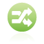 green, shuffle, button icon