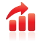 chart, Up, red, Bar icon