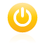 button, power, yellow icon