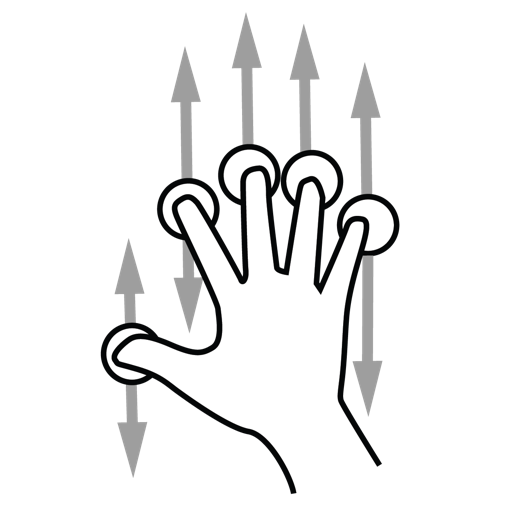 Gestureworks, Finger, scroll, five icon
