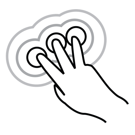 triple, three, Finger, tap, Gestureworks icon