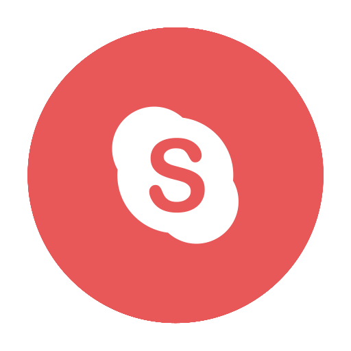 Circular, red, voice, S, Skype, modern, Chat icon