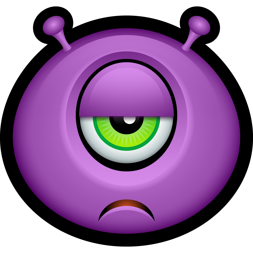 Alien, monsters, monster, sad, Avatar, Cyclops, Emoticon icon