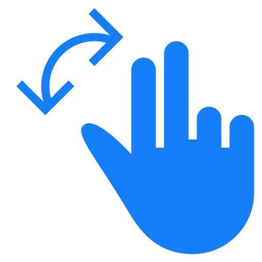 rotate, fingers, two icon
