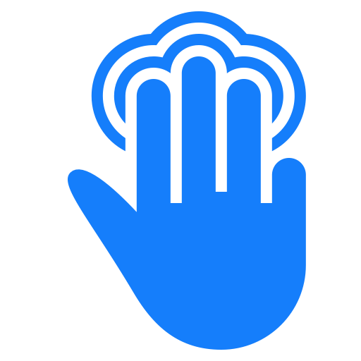 three, fingers, double, tap icon