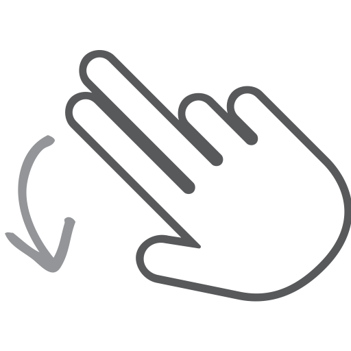 interactive, Down, scroll, Finger, Hand, swipe, Gesture icon