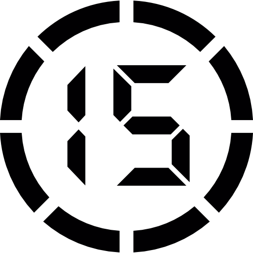 quarter, hour, 15, Seconds, technology, minutes, Fifteen icon