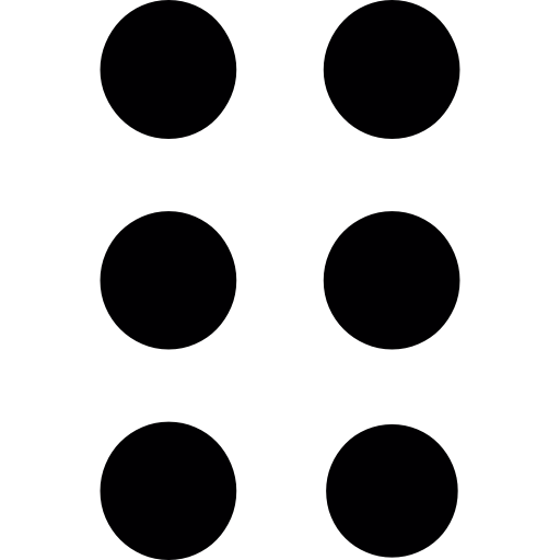 dots, Braille, six, Circles, points icon