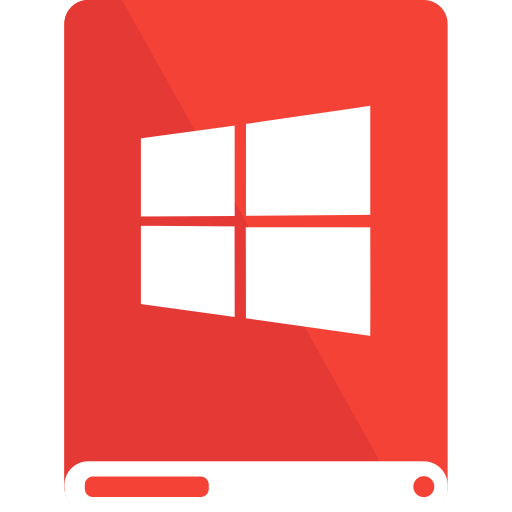 red, windows, drive, White icon