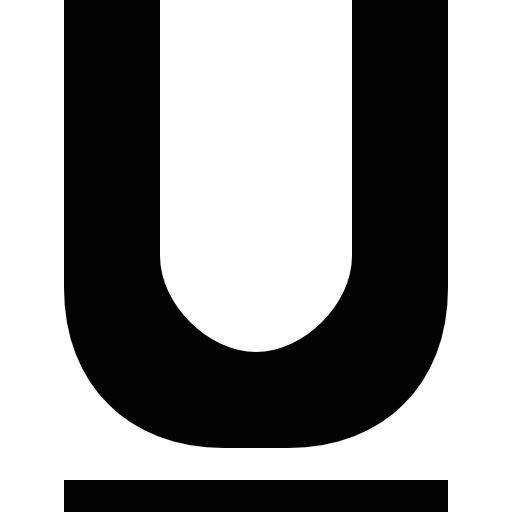 letters, Text Lines, Letter U, Text Format, interface, Text Formatting icon