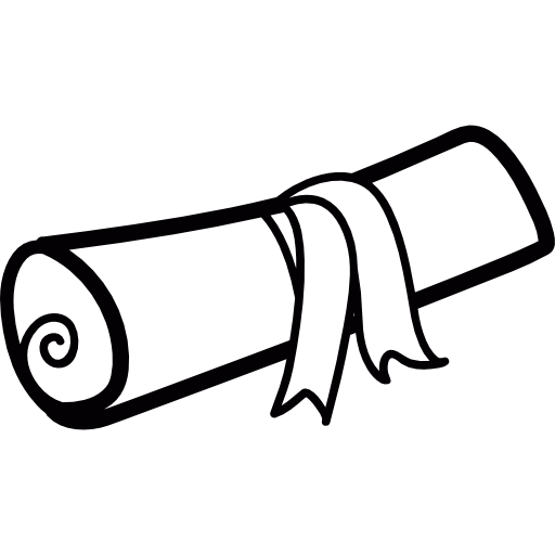 Roll, document, papers, Ribbon, paper, school icon