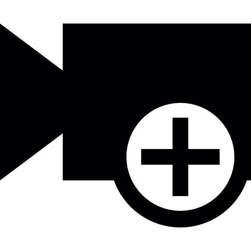 interface, videos, Plus Sign, video camera, Sum, addition icon
