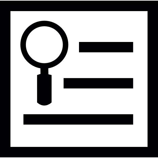 Text Lines, Guide, magnifying glass, Text Format, instructions, web icon