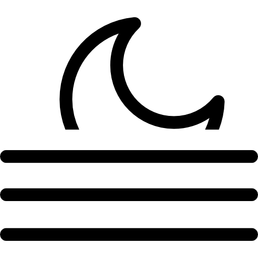 Fog, weather, Moon Phase, lines, Half Moon, foggy icon