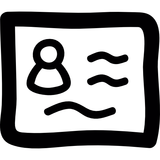 Draw, card, contacts, Visitor Card, interface, Contact, hand drawn icon