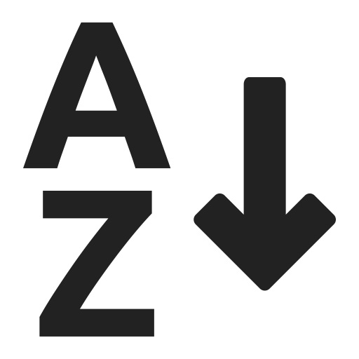 Ascending, Az, sort, sorting, Filters icon