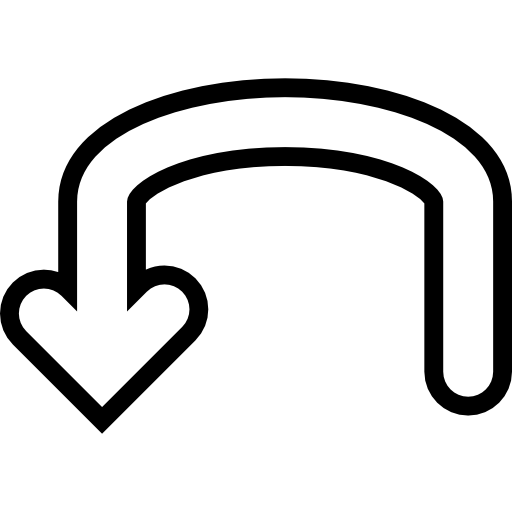 Arrow, turn, Back, curve, Turn Back, Arrows, curved icon