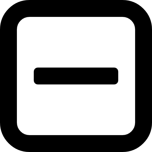 Square Button, Minus Sign, square, Square Outline, Minus, interface icon