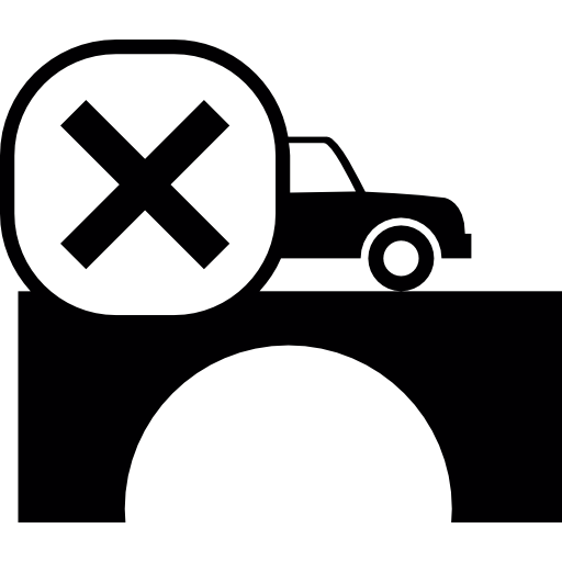 cross, bridge, Car, Bridge Crossing, Cross Mark, signs icon