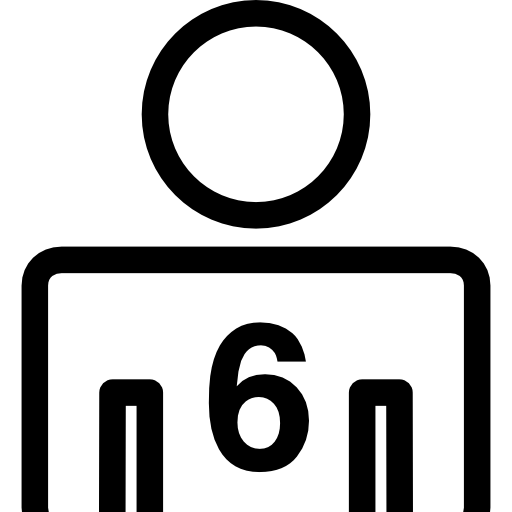 person, people, numbered, outline, persons, six, number icon