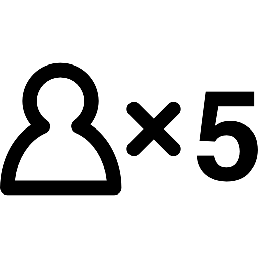 five, people, persons, symbol, symbols, person, number, quantity icon