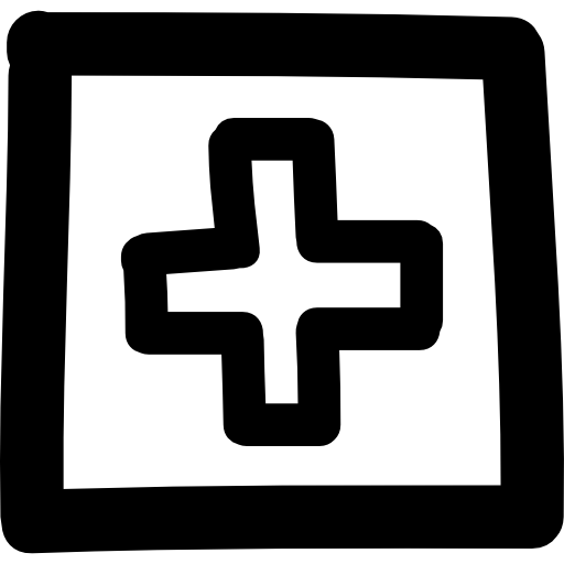 symbol, interface, Add, sign, square, hand drawn, button, plus, buttons ...