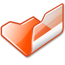 Orange, open, Folder icon