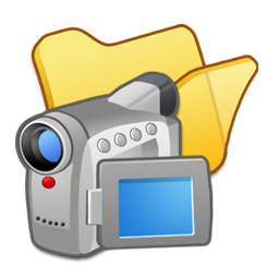 Folder, yellow, video icon