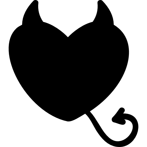 evil, Devil, shape, Black, tail, shapes, Love Is In The Air, Heart icon