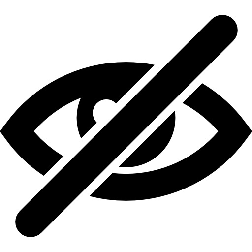 Eye, Diagonal, line, invisible, view, interface, Hide, Slash, symbol icon