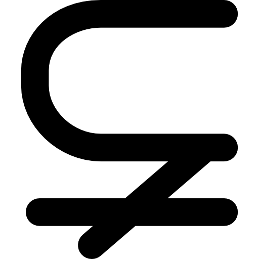 mathematical, sign, Subset Of With Not Equal, signs, mathematics ...