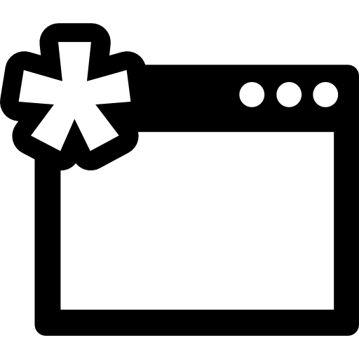 window, symbols, Asterisk, symbol, Dashboard Interface, interface icon