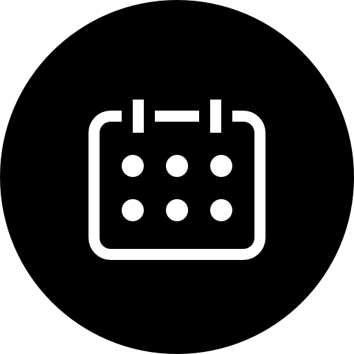 Weekly Calendar, button, Circular, Black, Fill Rounded, Calendars ...