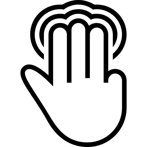 Gesture, three, fingers, Haw Gestures Stroke, tap, Hand, Outlined ...