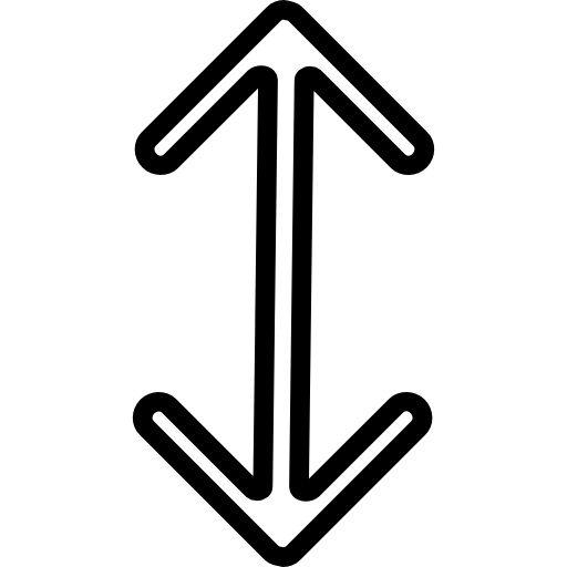 Up And Down, outline, vertical, Arrow, Outlined, double, Arrows icon