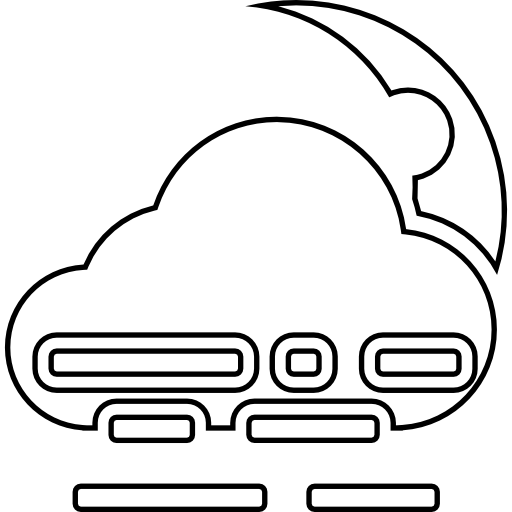 Thin, outline, weather, Cloud, foggy, night, Outlined, Cloudy, Fog icon