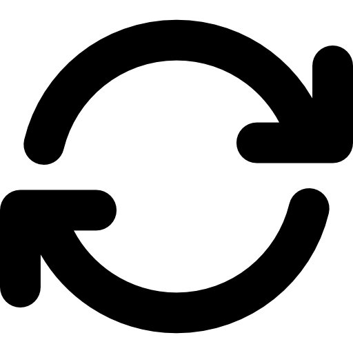 refresh, clockwise, Circular, Arrows, interface, Rotating, two, Circle icon
