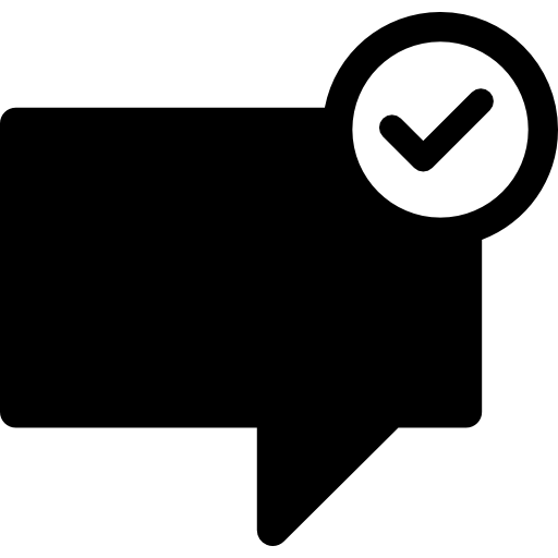 tick, chat bubble, Message, interface, speech bubble, sent, Check icon