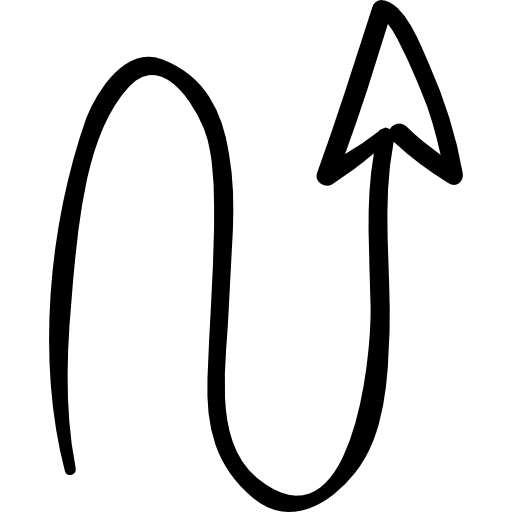 Direction, up arrow, curve, Trajectory, Arrows, Curves icon