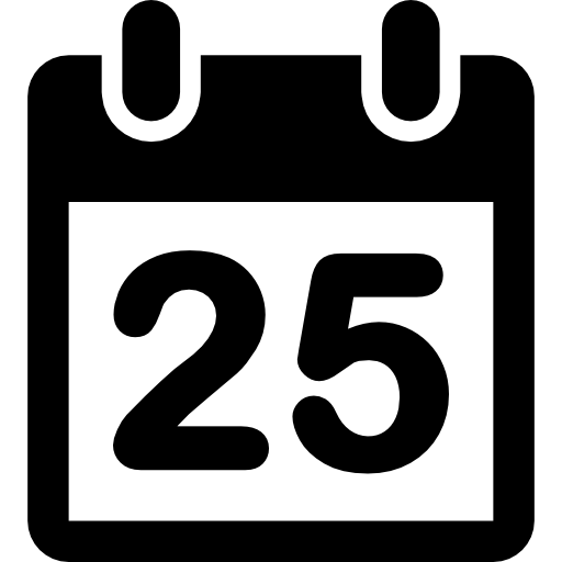 Calendar, day, 25 icon
