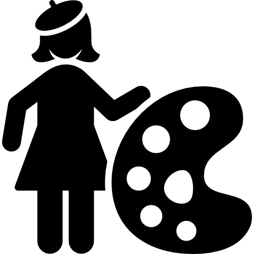 Artist, Painter, Art, woman, palette, Painting icon