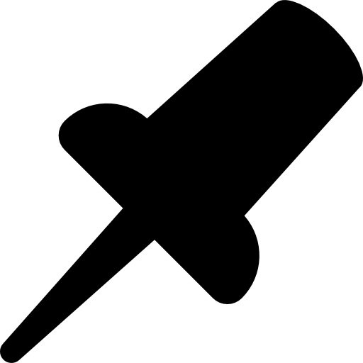 Attach, pin, push pin, pins, Office Material, School Material icon